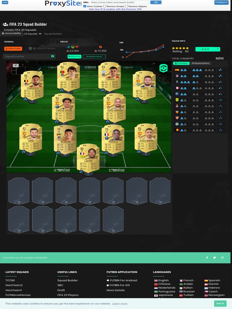 FIFA 23 Squad Builder FUTBIN | PDF | Linguistics | Languages