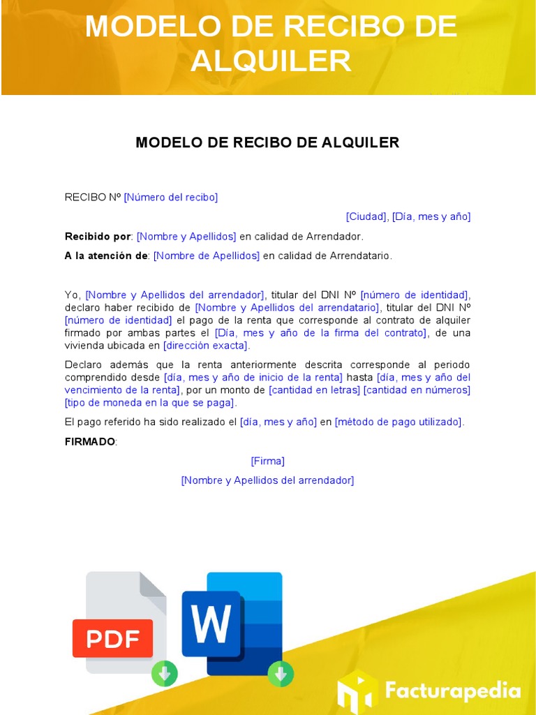 Modelo de Recibo de Alquiler | PDF