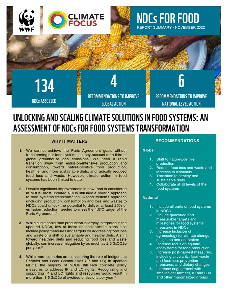 Ndcs For Food Nov2022 | PDF | Climate Change Mitigation | Sustainability