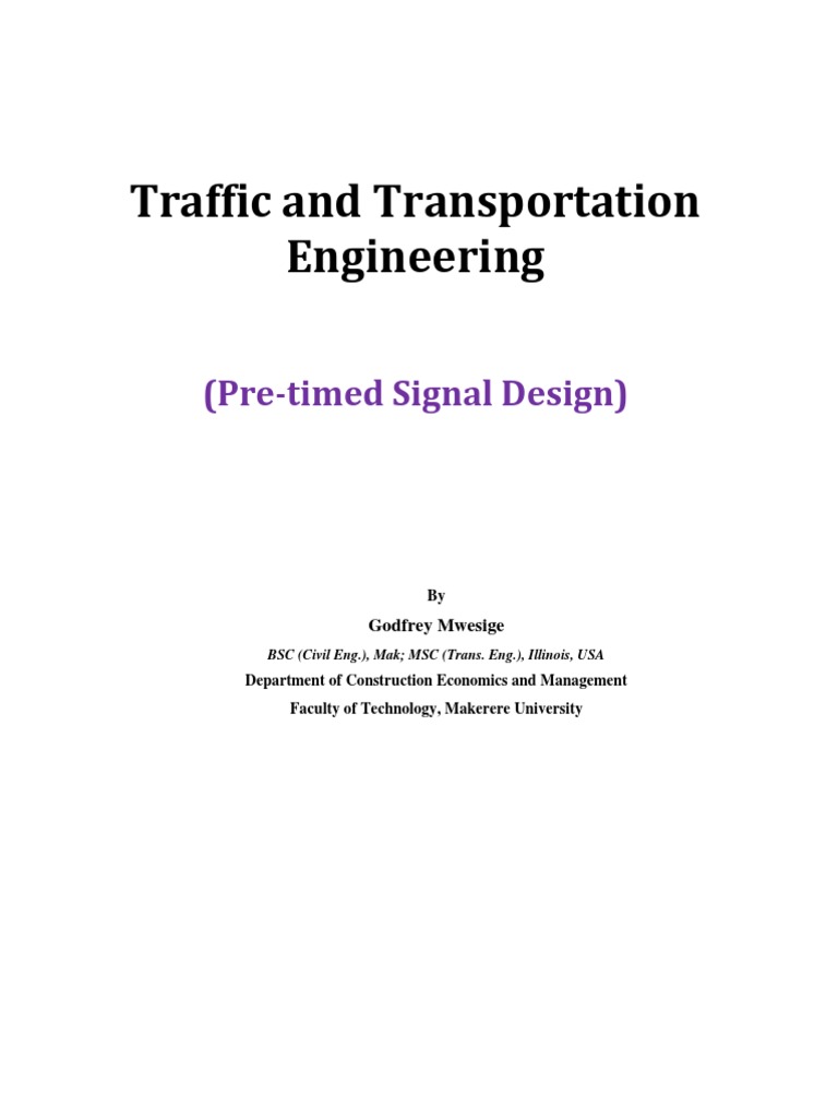 Pre-Timed Signal Design Optimization | PDF | Traffic | Pedestrian Crossing
