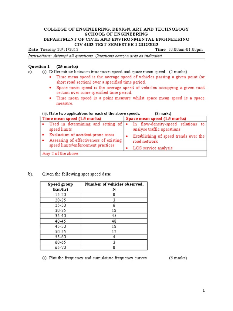 Analysis of Spot Speed Data and Traffic Flow Parameters for a Section of Highway | PDF | Mode ...