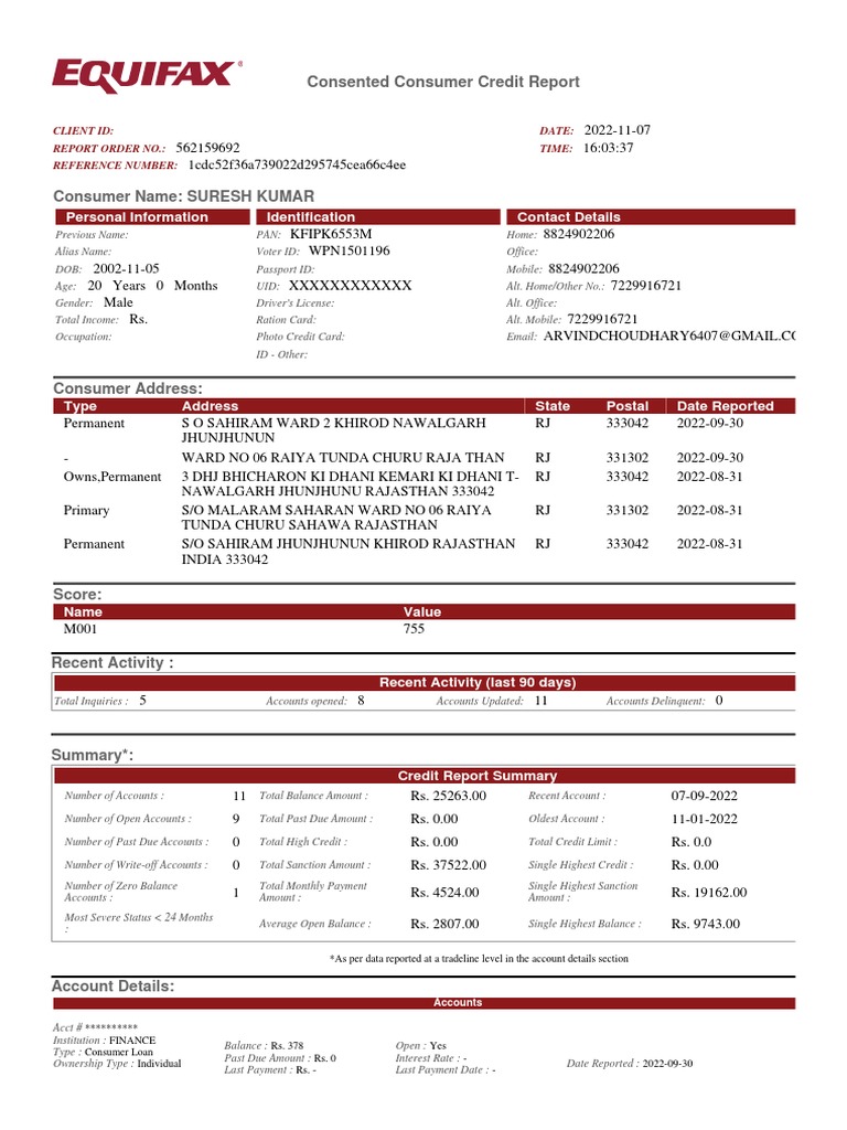CreditReport Piramal - SURESH KUMAR - 2022 - 11 - 07 - 16 - 04 - 52.pdf ...