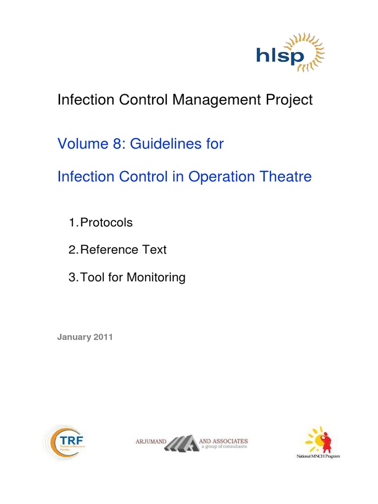 Guidelines For Infection Control in Operation Theatre TRF 2011 | PDF | Surgery | Hepatitis B