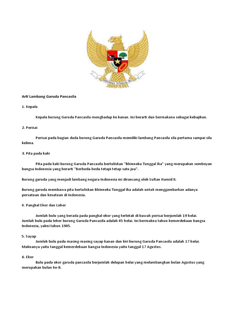 Arti Lambang Garuda Pancasila | PDF