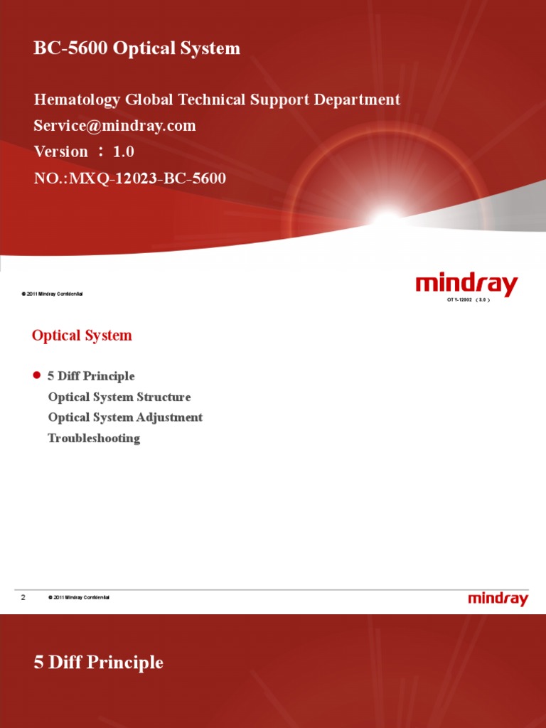 BC-5600 Optical System | PDF | White Blood Cell | Optics
