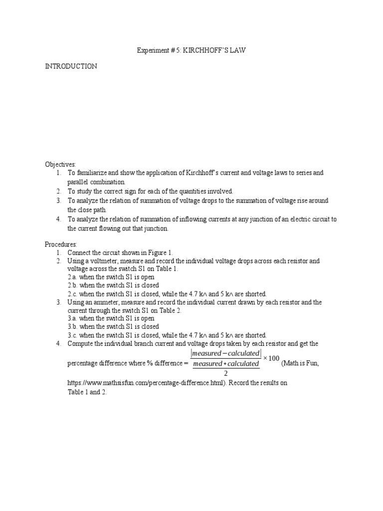 Experiment 5 | PDF | Voltage | Electric Power