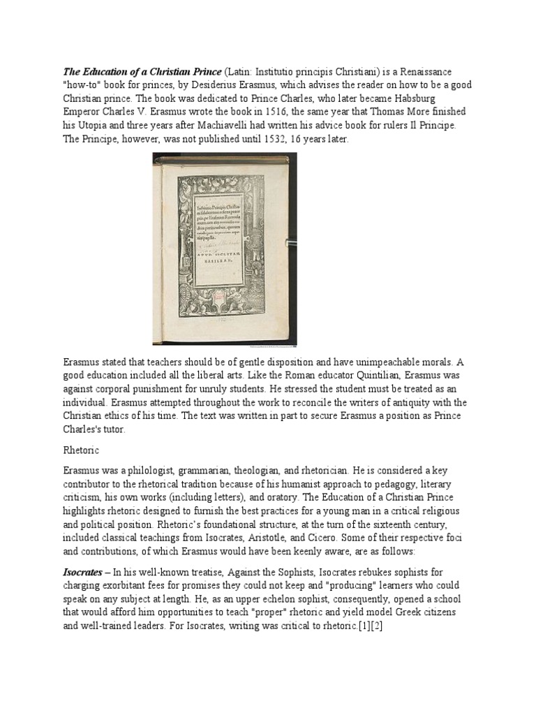 The Education of A Christian Prince | PDF