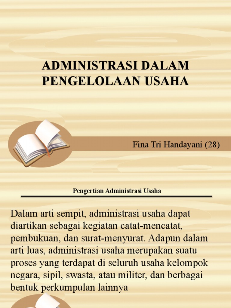 Administrasi Dalam Pengelolaan Usaha | PDF | Karier & Perkembangan | Bisnis