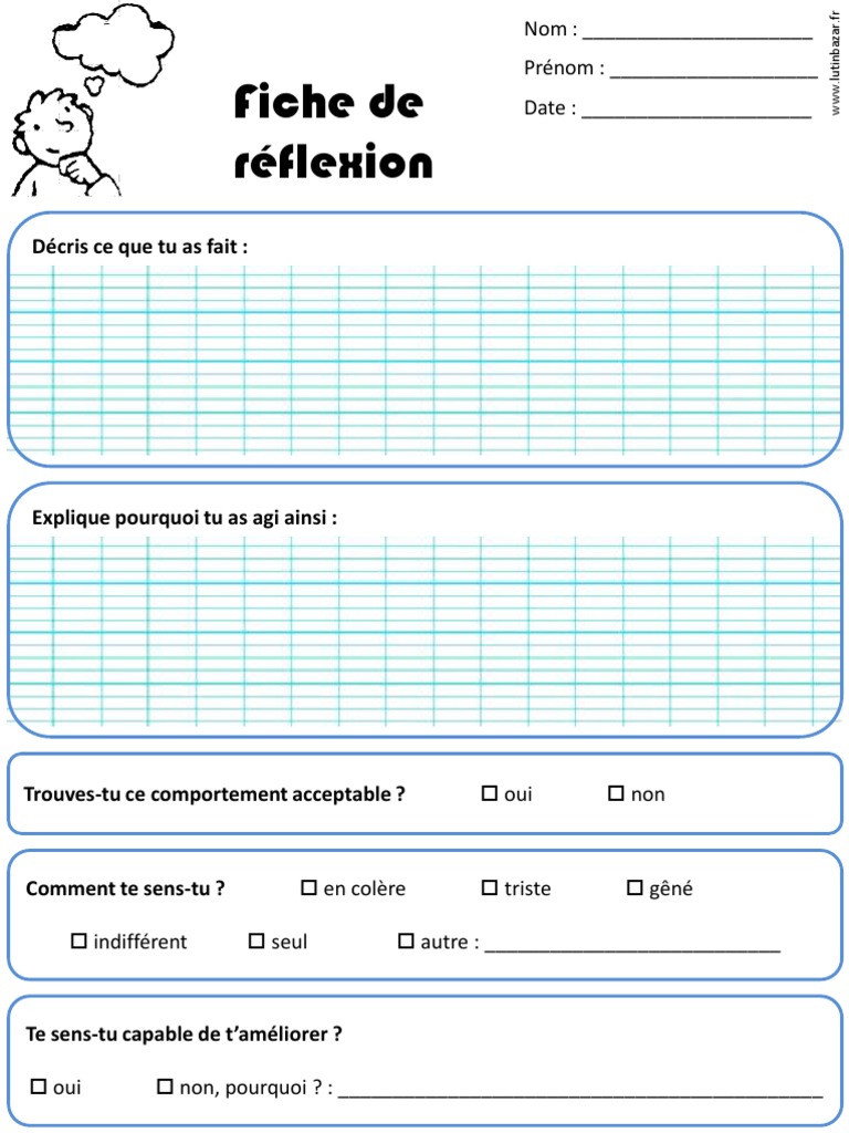 Fiche de réflexion sur le respect élève | PDF | Développement personnel