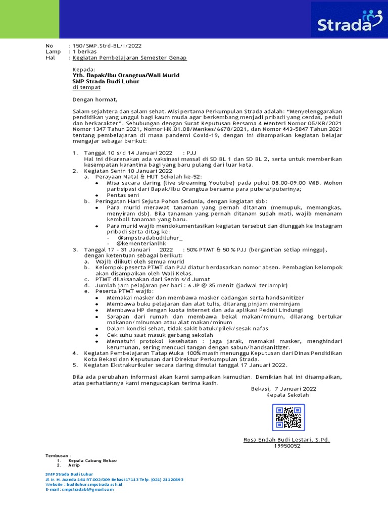 150-Edaran KBM Semester Genap | PDF