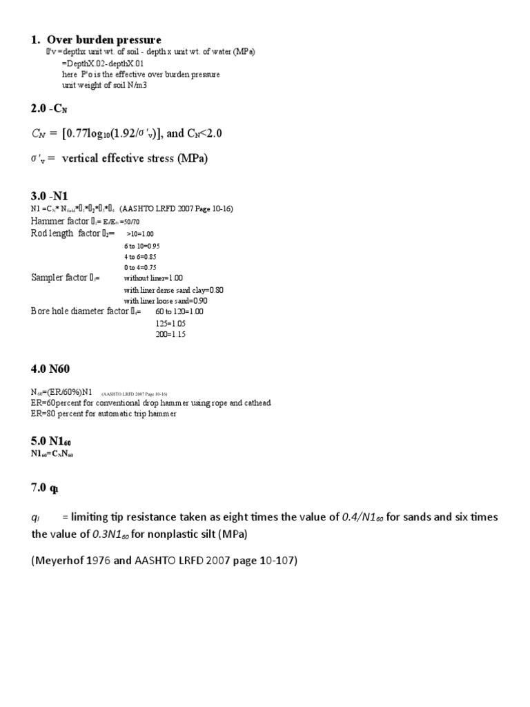 Effective Overburden Pressure Calculations | PDF | Deep Foundation ...
