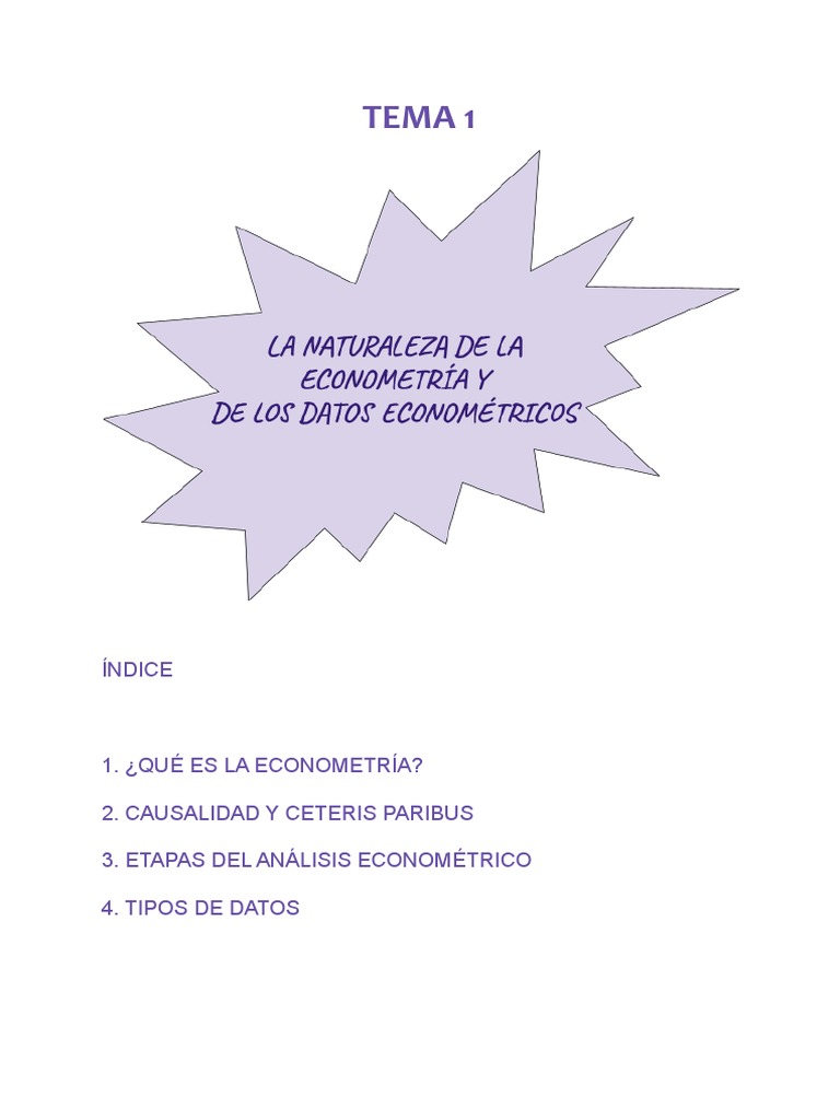 Resumen Tema 1 Econometria | PDF | Econometría | Teoría