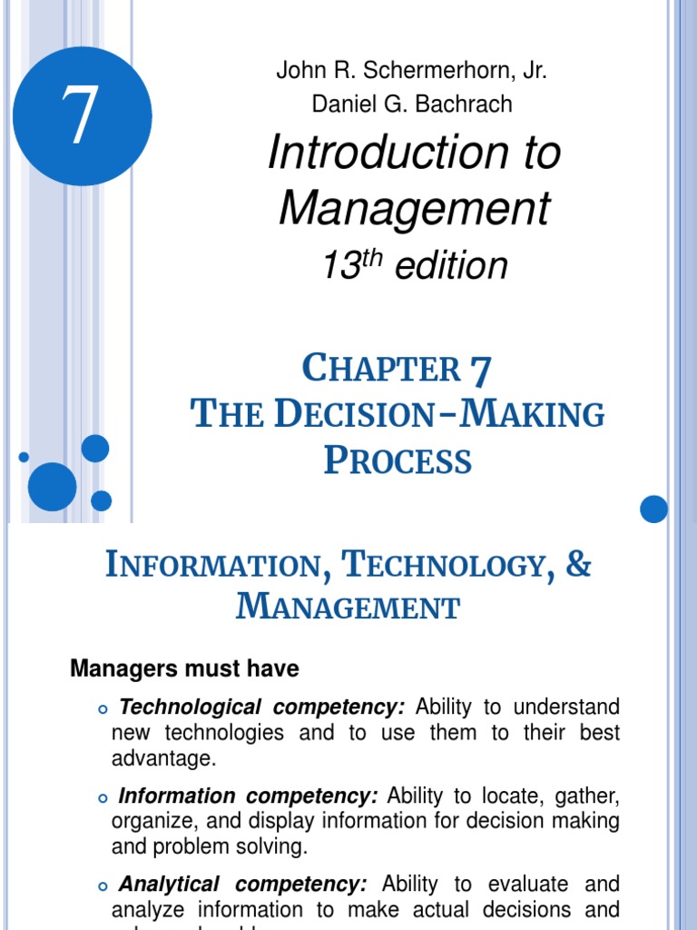 Chapter 7 Essentials of Management | PDF | Decision Making | Thought