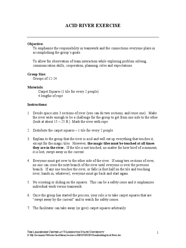 Acid River | PDF | Team Building | Leadership