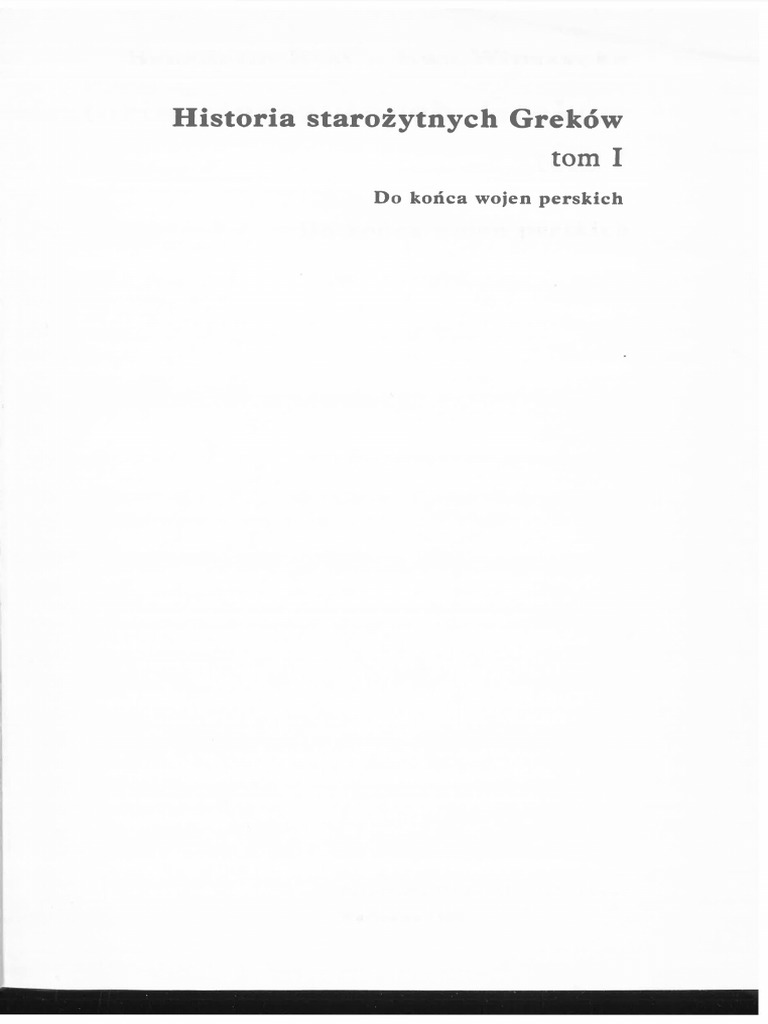 Historia Starozytnych Grekow Tom 1 | PDF