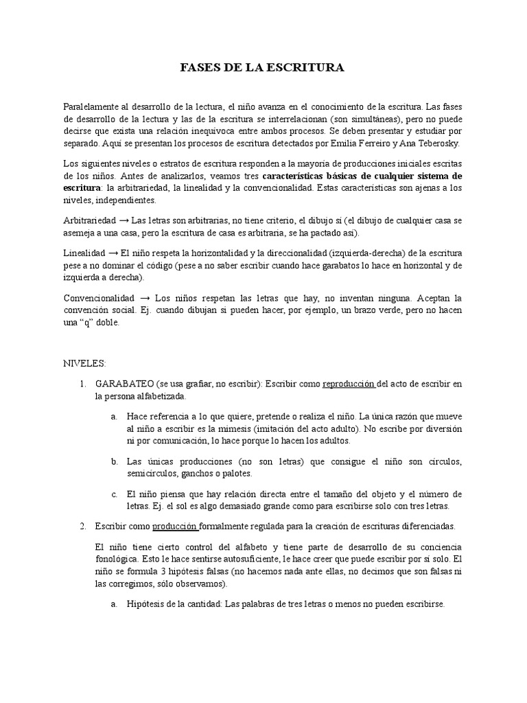 Fases de La Escritura | PDF | Sílaba | Palabra