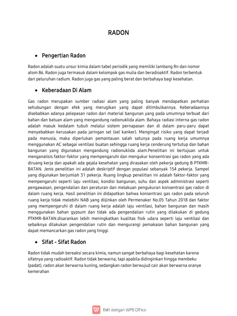Makalah Tentang RADON | PDF