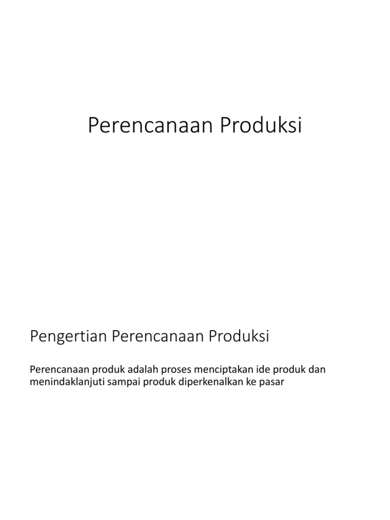Perencanaan Produksi | PDF
