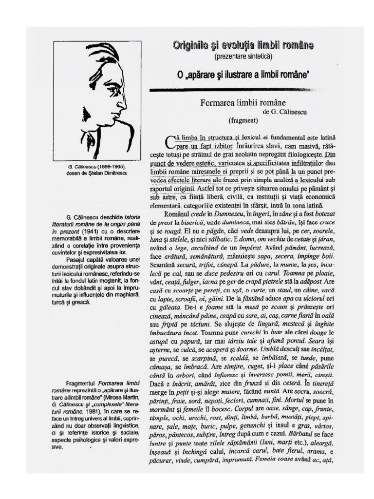 Originea Limbii Române | PDF