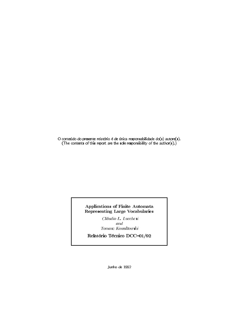 Application of Finite Automata Representing Large Vocabularies | PDF