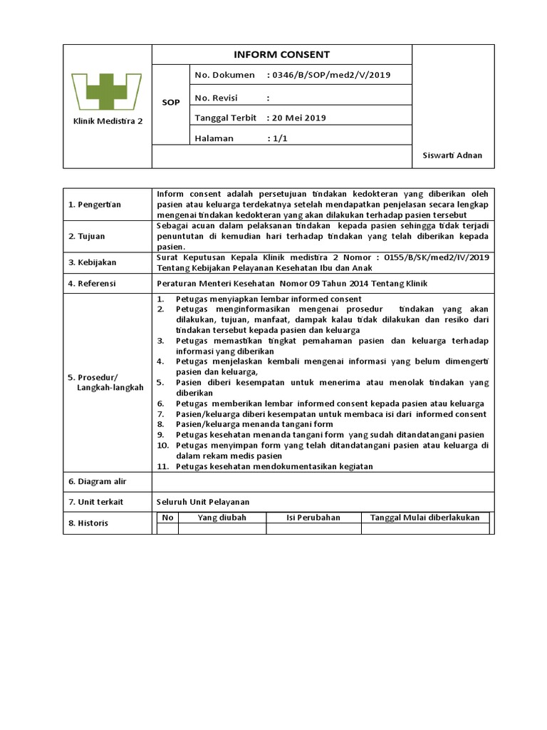 Sop Inform Consent | PDF