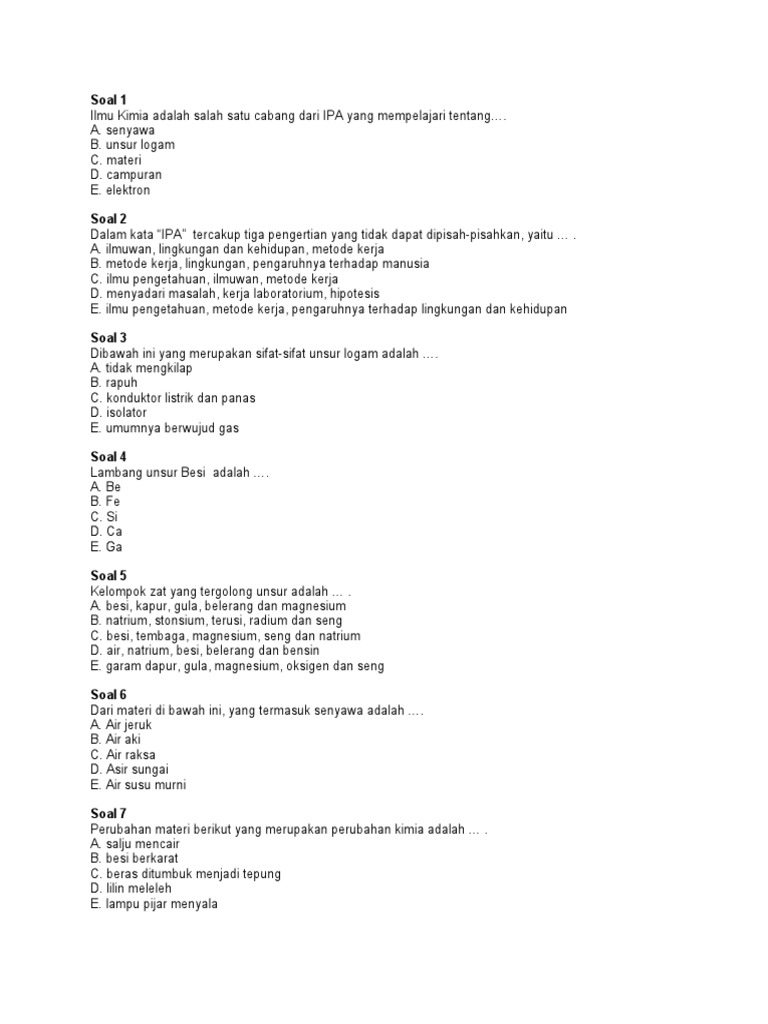 Soal 1KLS X BAB 1 | PDF