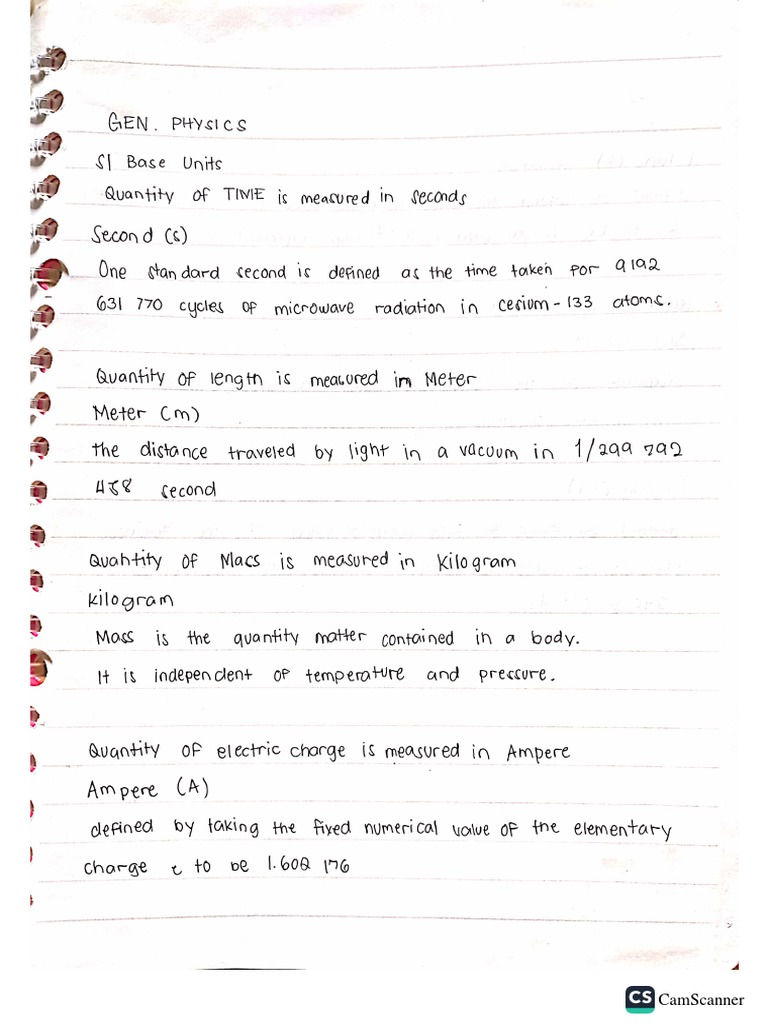 General Physics - Notes | PDF