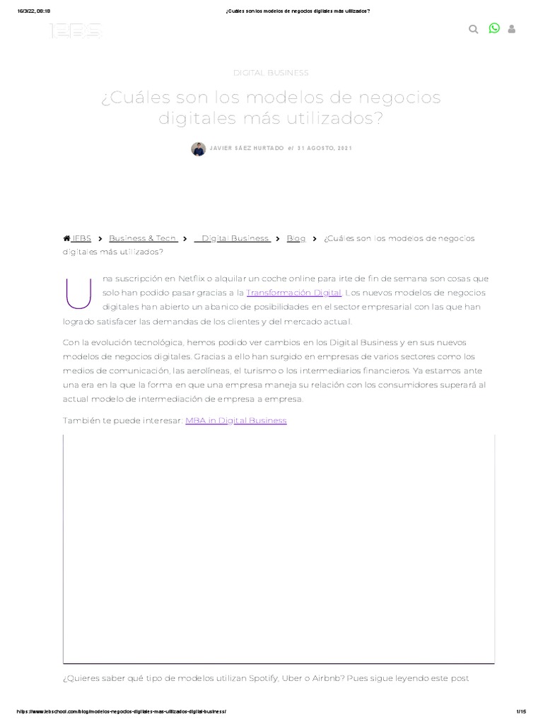 ¿Cuáles Son Los Modelos de Negocios Digitales Más Utilizados | PDF | Software como servicio ...