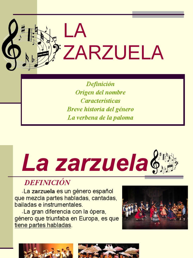 Definición y Origen de la Zarzuela | PDF | Las artes escénicas