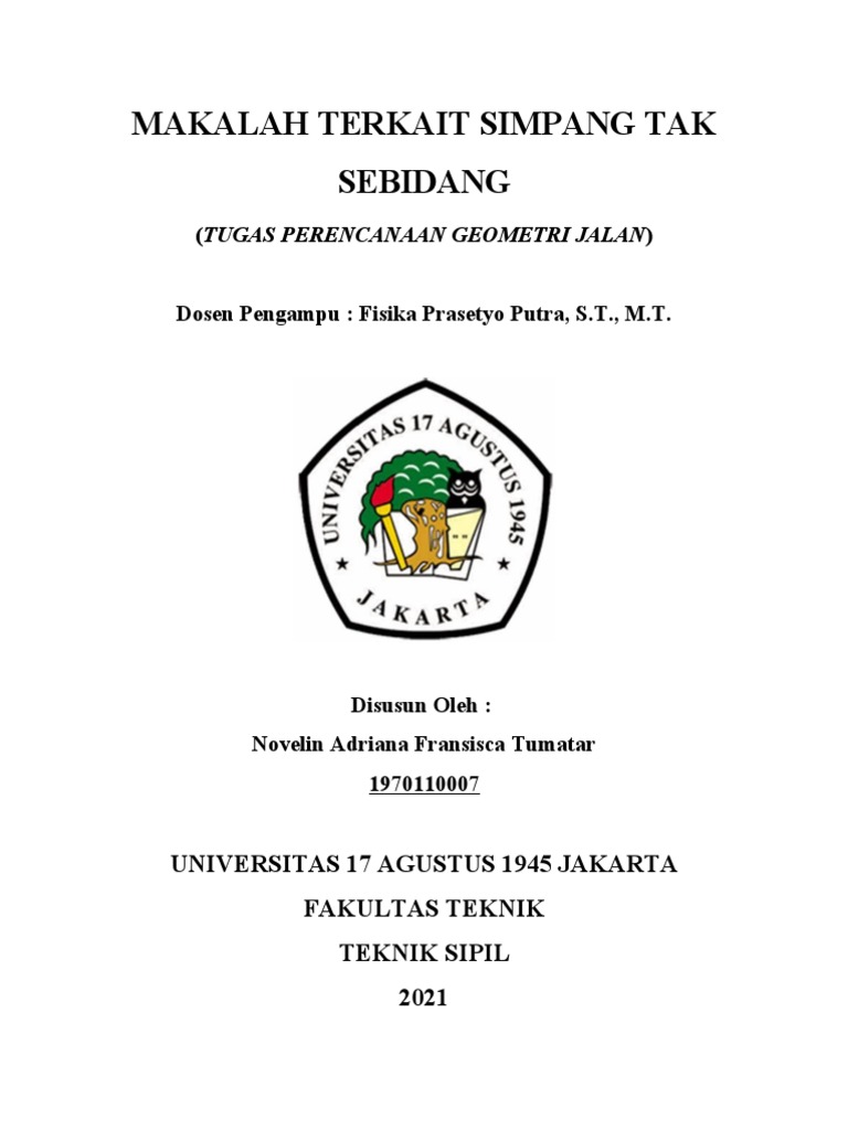 Jenis-Jenis Simpang Tak Sebidang | PDF