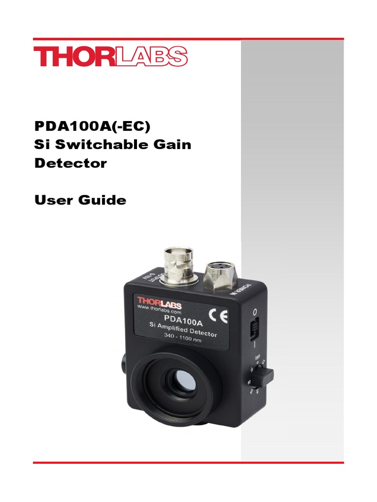 PDA100A Manual | PDF | Amplifier | Power Supply