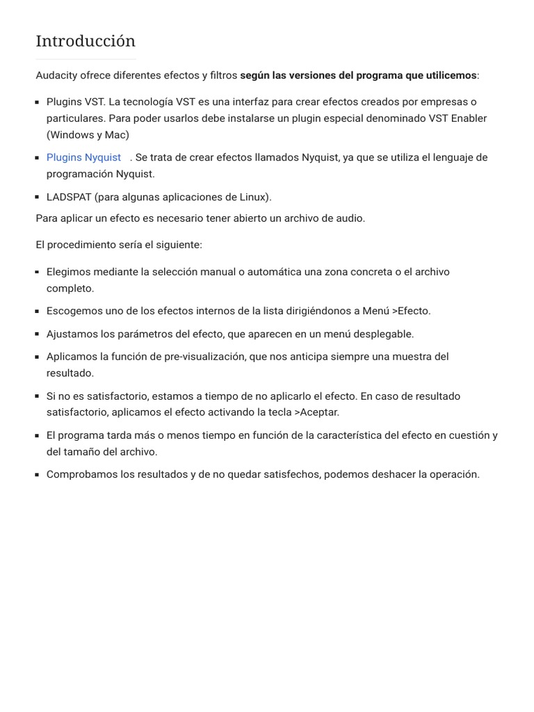 Efectos en Audacity - Wikimanuals | PDF | Sonido | Decibel