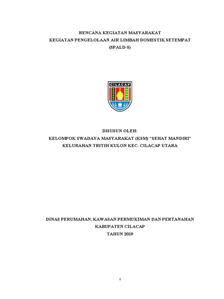 Rencana Sanitasi SPALD-S Cilacap | PDF