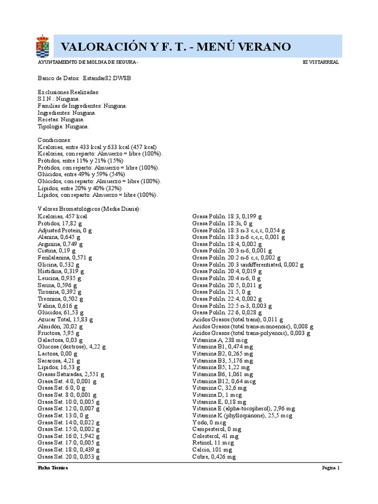 Menu Verano | PDF | ensalada | Vegetales