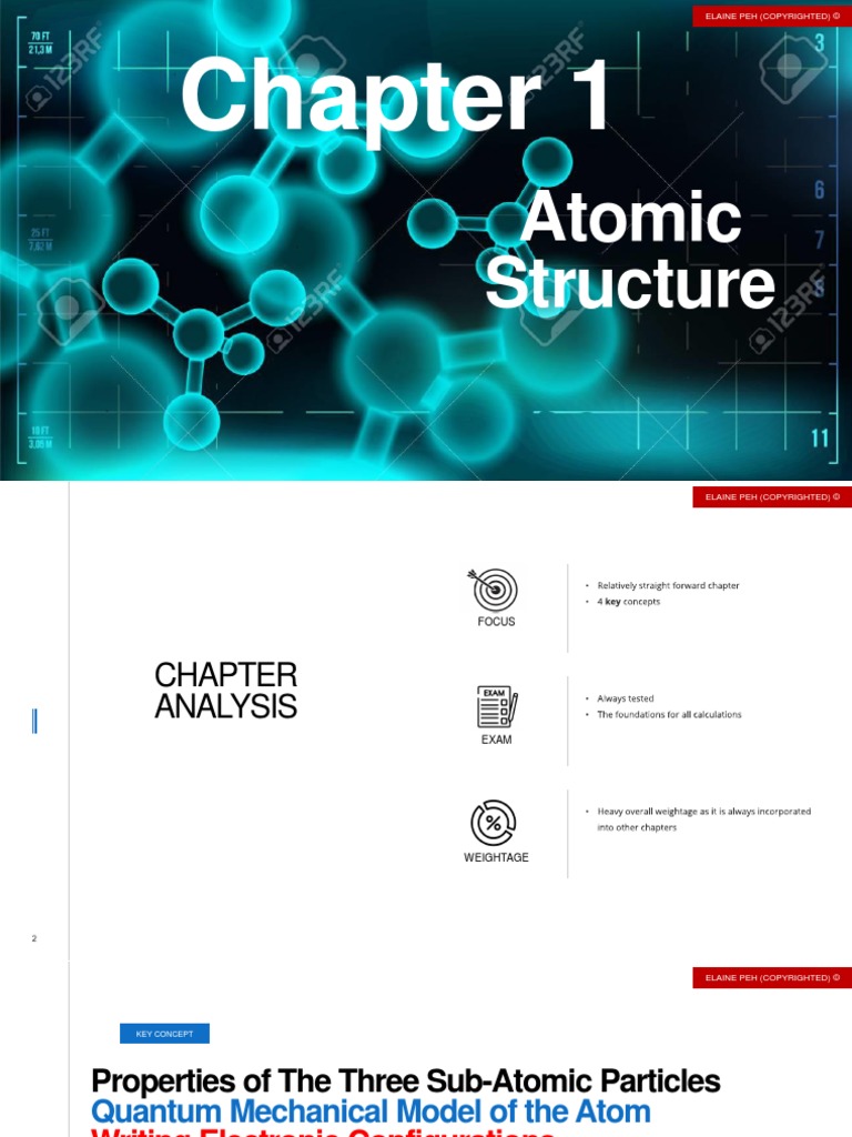 [H2 CHEM] Chapter 1 - Atomic Structure | PDF | Atoms | Atomic Orbital
