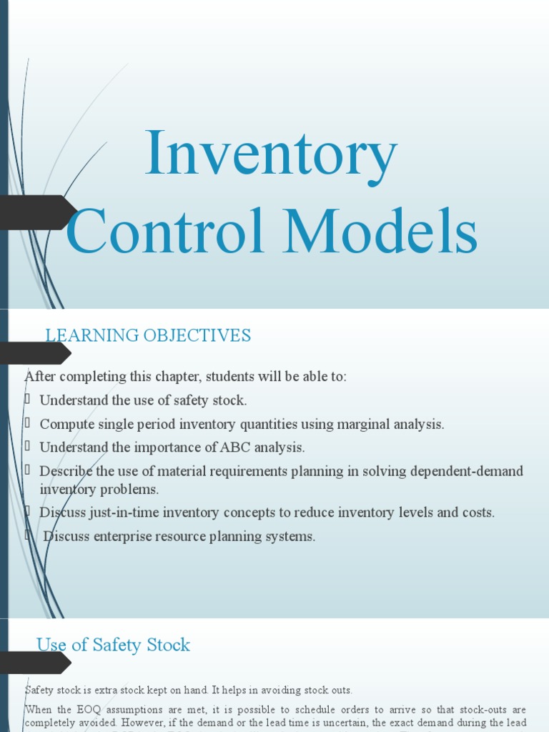 Inventory Control Models | PDF | Inventory | Enterprise Resource Planning