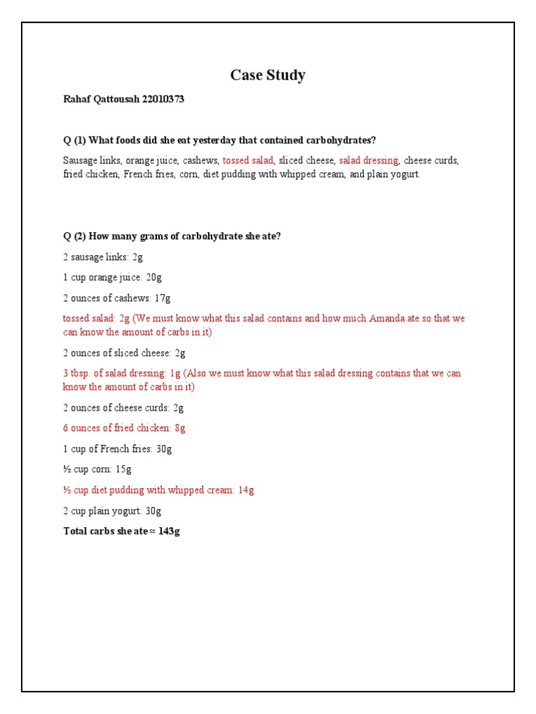 Case Study Nutrition | PDF | Lifestyle