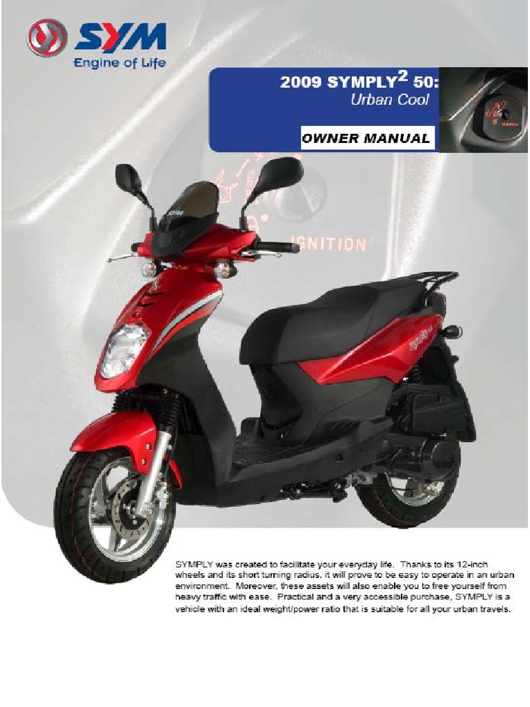 Sym Symply 125 Workshop Manual | PDF | Brake | Traffic Light