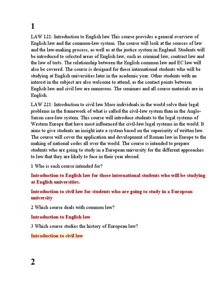Introduction to English Law Overview | PDF | Common Law | Civil Law ...