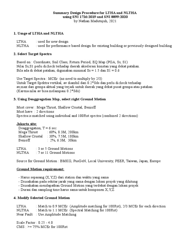Time History Analysis and Design Procedure using Ground Motion | PDF