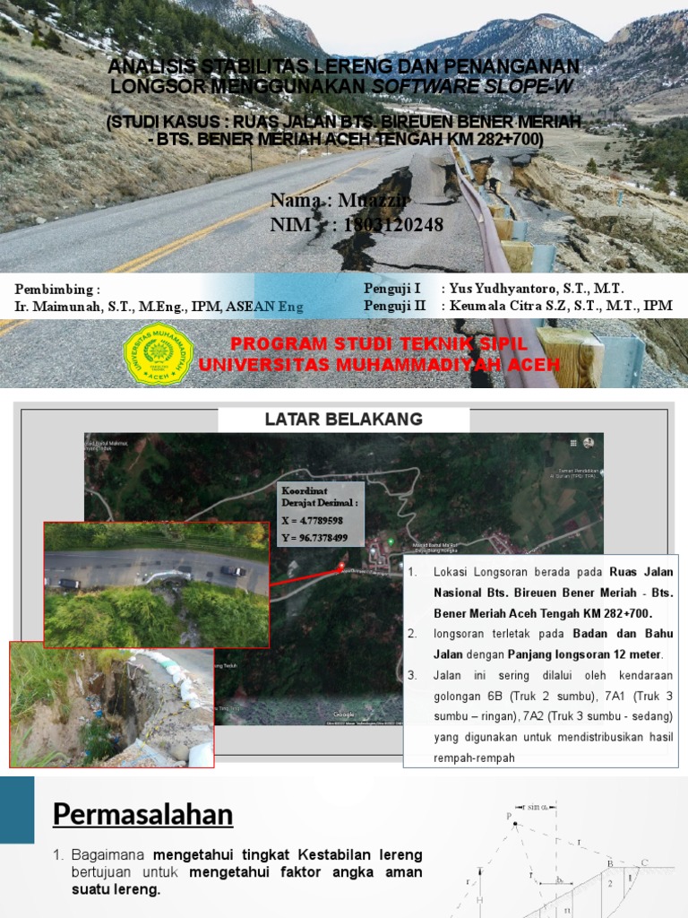 Analisis Stabilitas Lereng Dan Penanganan Longsor Menggunakan Software Slope-W | PDF