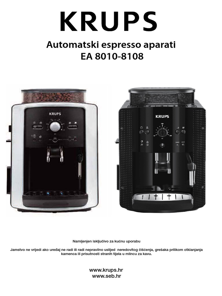 KRUPS - Automatski Espresso Aparat EA 8010 8108 | PDF | Drink | Coffee
