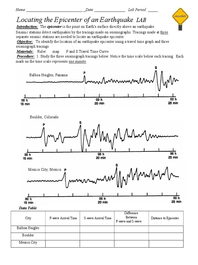 Locating The Location of Epicenter | PDF | Seismology | Earthquakes