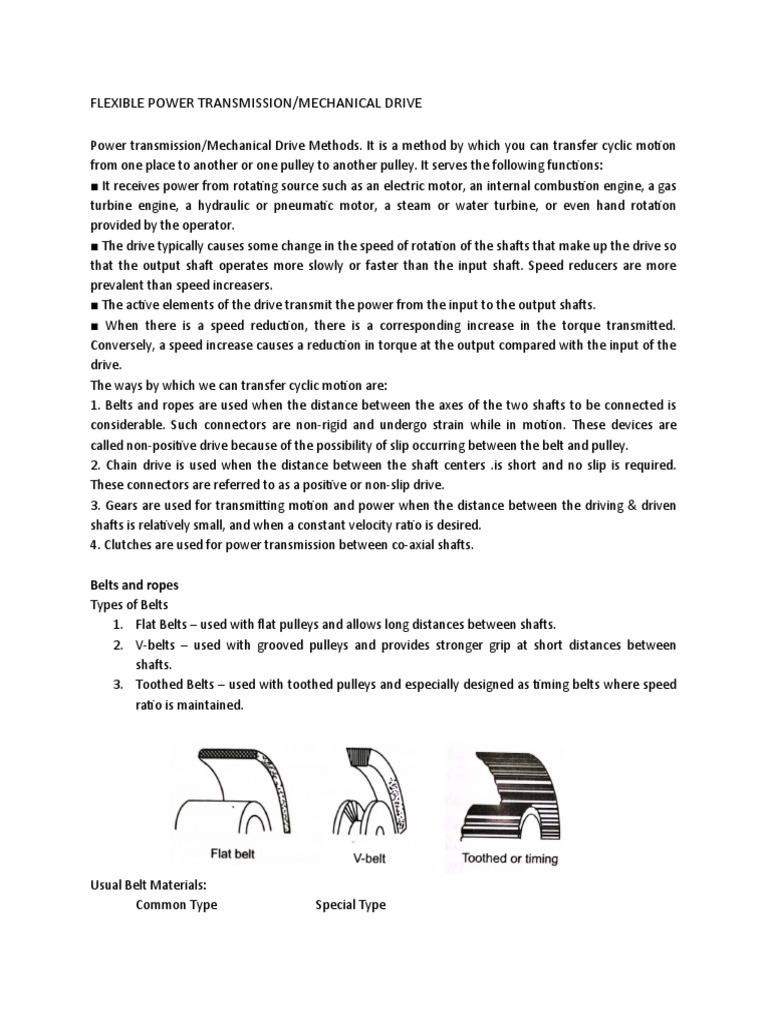Flexible Power Transmission | PDF | Belt (Mechanical) | Engines