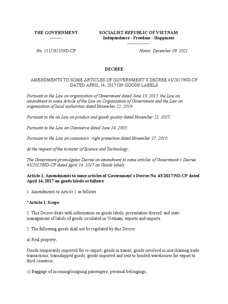 111 2021 ND-CP Eng | PDF