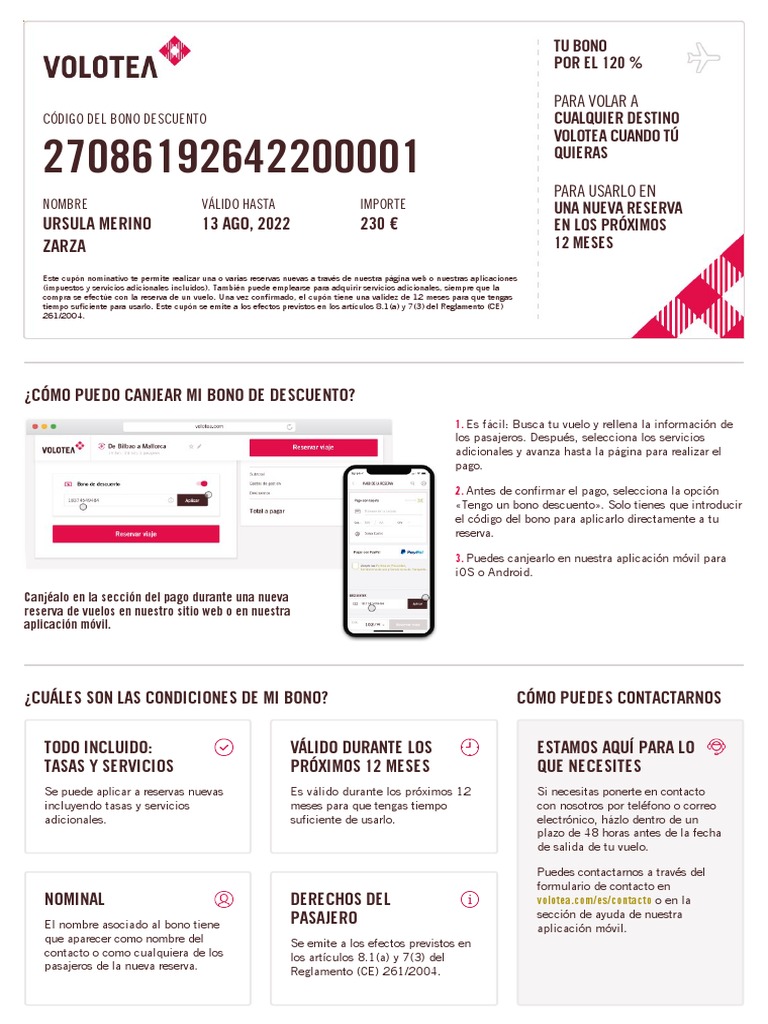 Volotea | PDF | Cupón | Aplicación movil