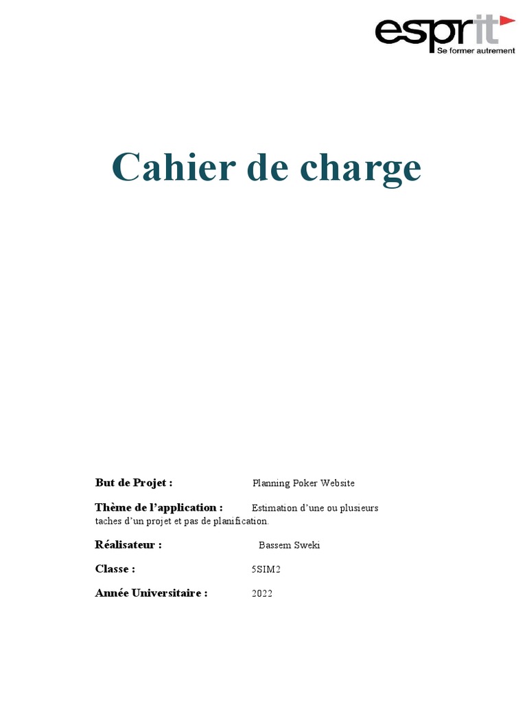 Cahier de Charge | PDF | Application | Informatique