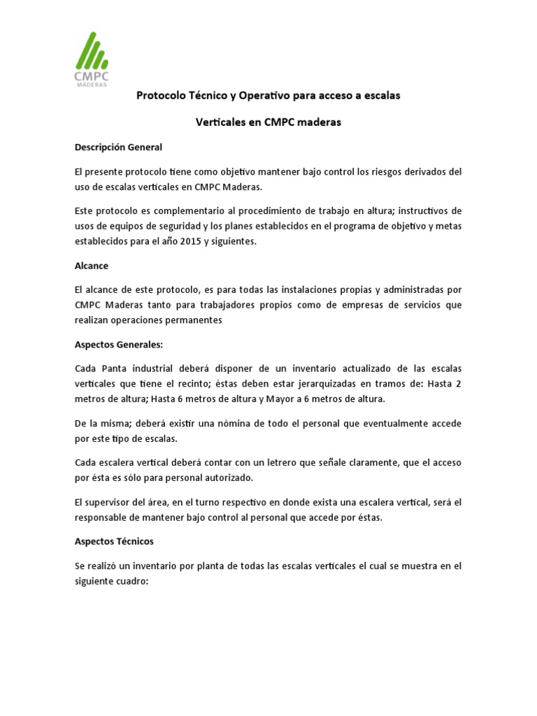 Archivos - 1850 - Protocolo Técnico y Operativo para Acceso A Escalas ...