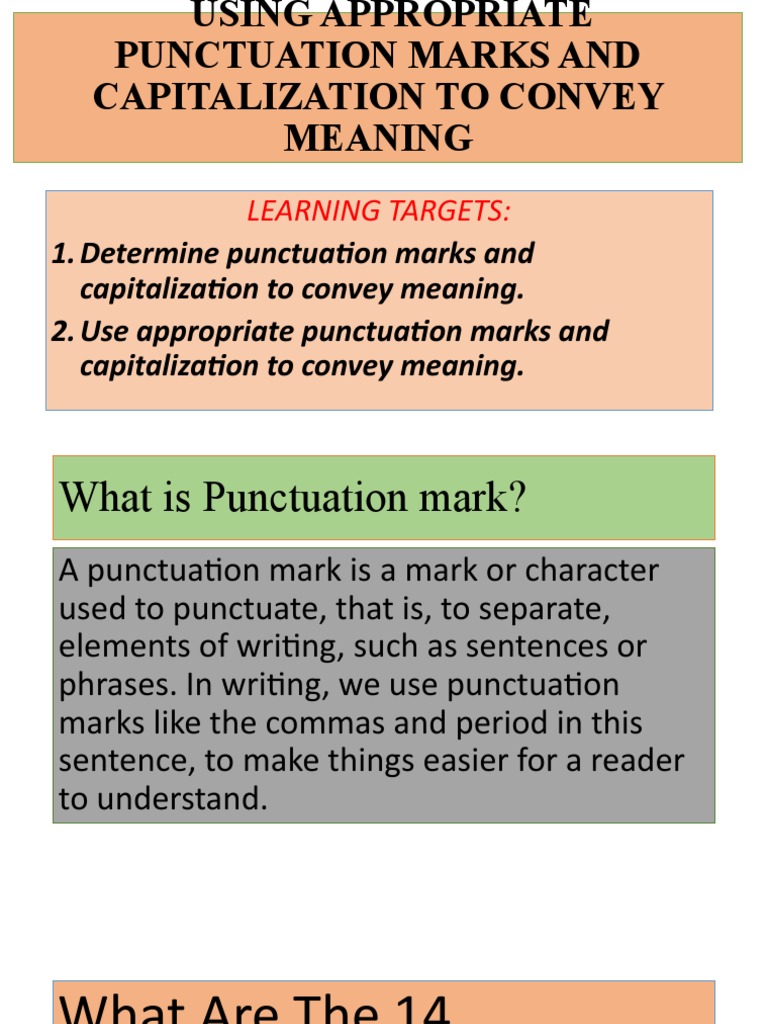 Lesson 3 Punctuation Marks and Capitalization Grade 9 | PDF