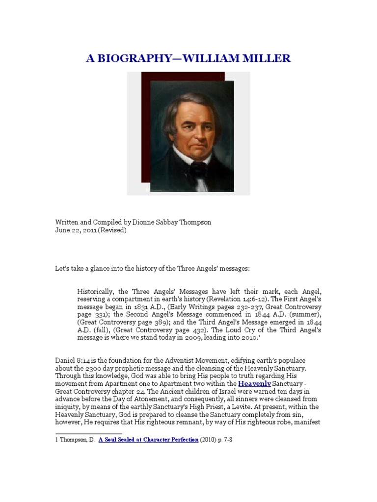 A Biography - William Miller | Protestant Theology | Apocalyptic Groups